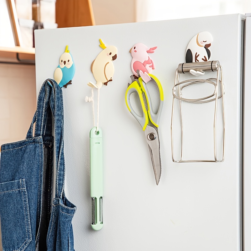 Cute Parrot Hook Creative Bird Tail Curved Sticky Hook - Temu