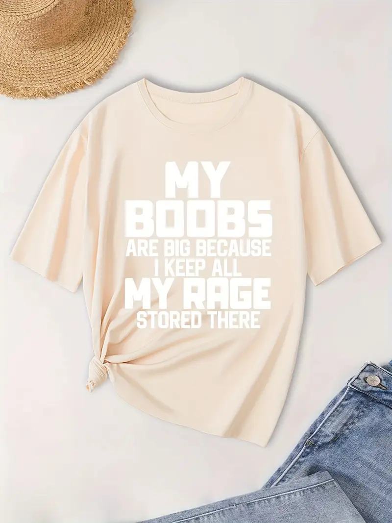 Letter Print T Shirt Short Sleeve Crew Neck Casual Top Temu Australia