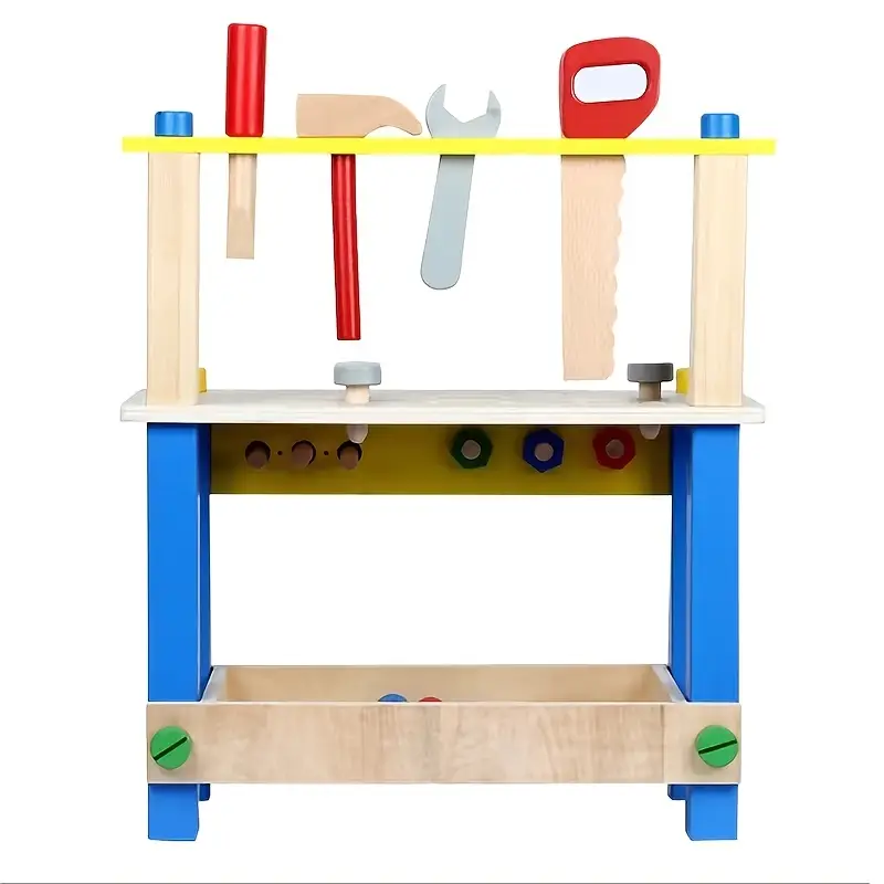 工具型玩具(レンチ、ハンマー、のこぎり台、ネジ、のこぎりを含む) パズル玩具 Temu Japan