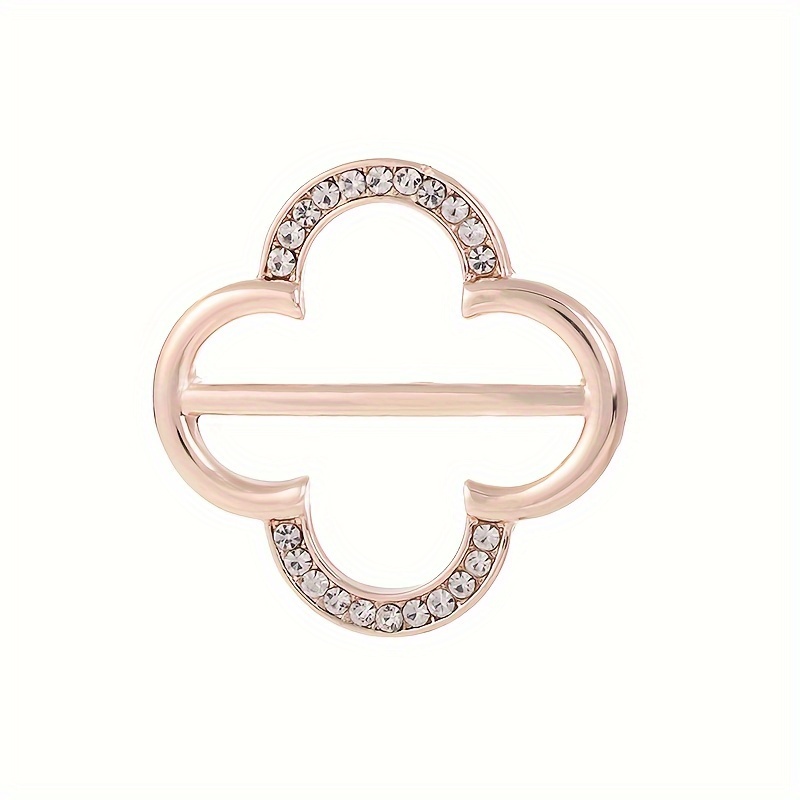 Elegant Scarf Ring Buckle Lucky Four leaf Clover Set - Temu United Kingdom