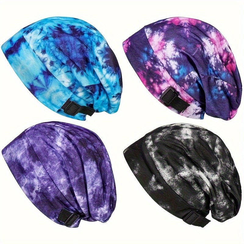 Tie Dye Printed Adjustable Slouchy Beanie Soft Elastic - Temu Australia