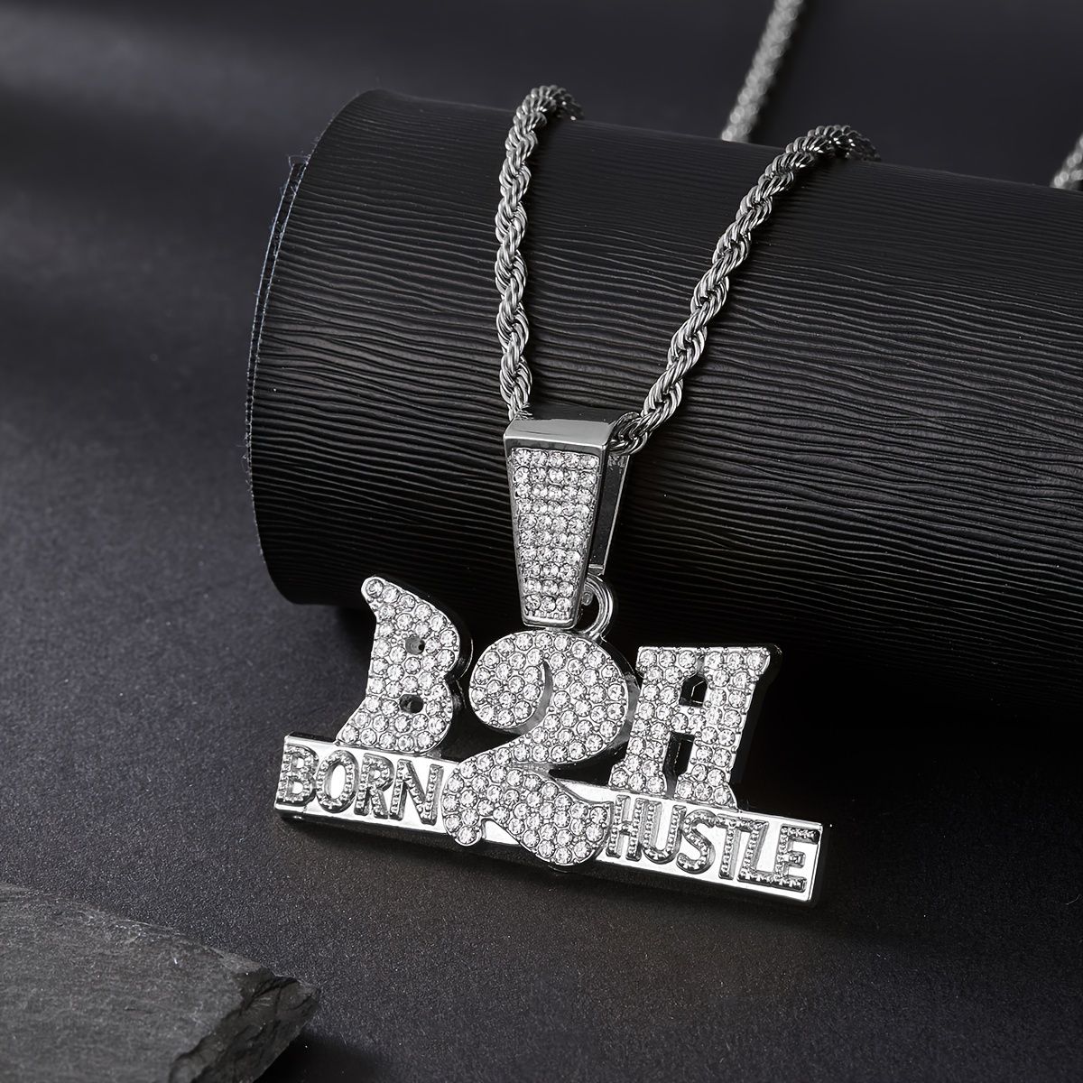Men's Domineering Long Chain Rhinestone Pendent Necklace - Temu United ...