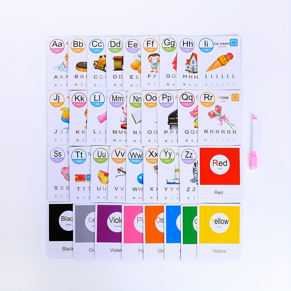 Reusable Flash Cards With Pens, Alphabet, Numbers & Math Reusable Flash ...