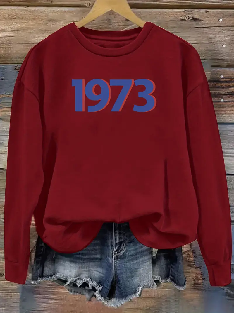 Letter Print Pullover Sweatshirts Long Sleeve Crew Neck Temu New Zealand