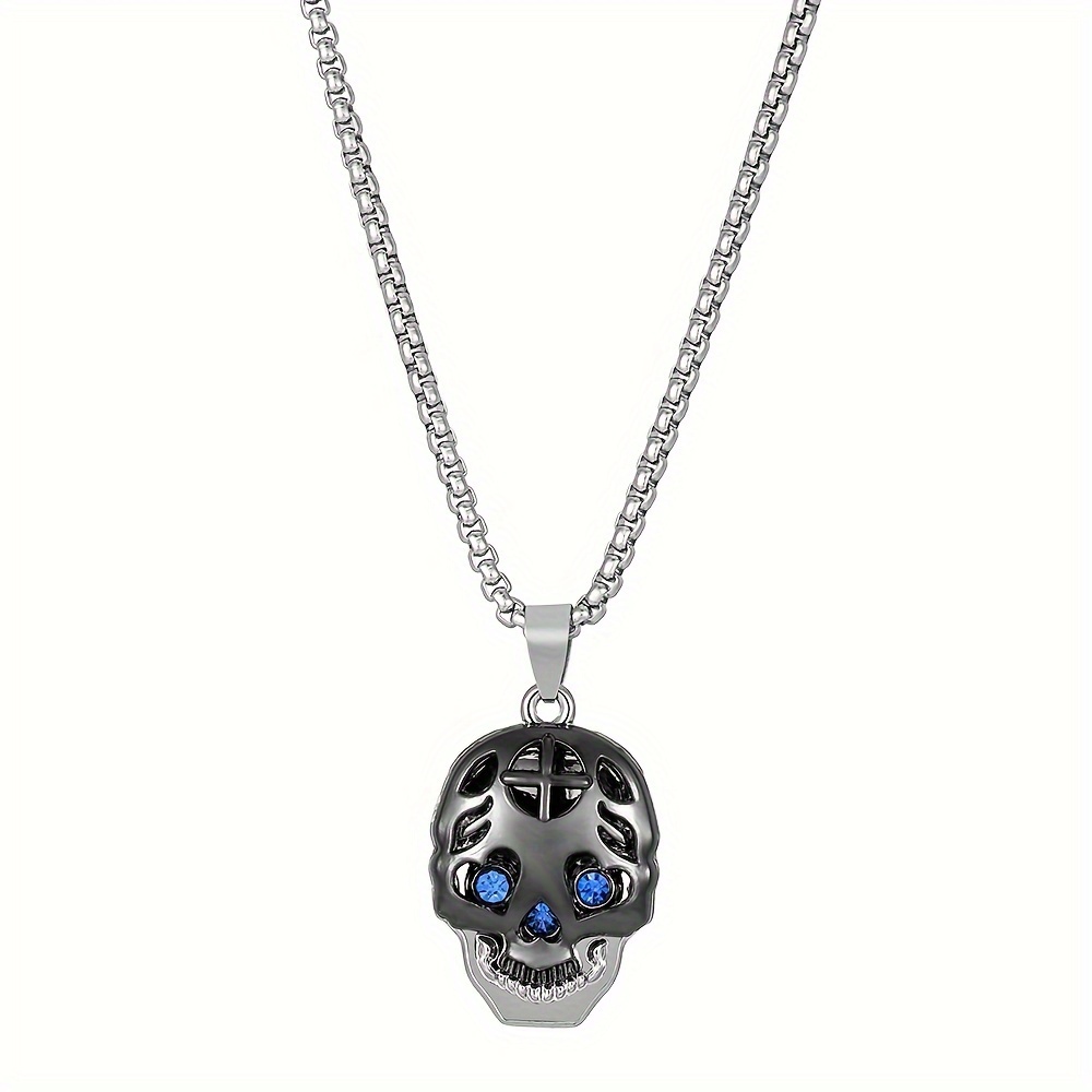 Blue-eye Skull Pendant Necklace - Temu United Kingdom