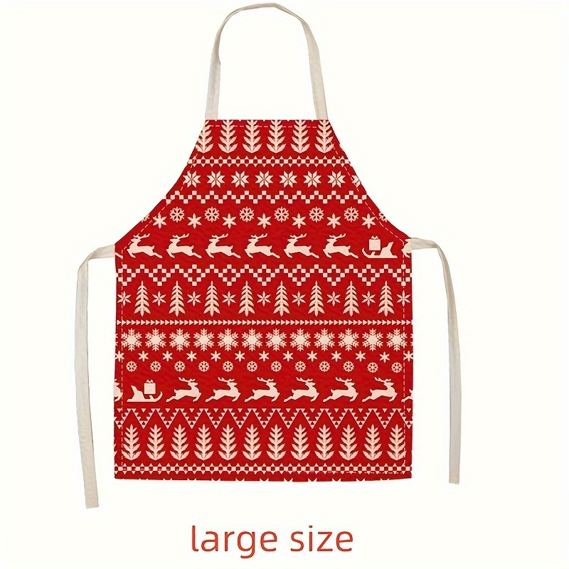 Linen Apron Christmas Apron Parent child Apron Santa Claus - Temu ...