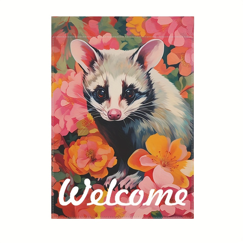 Funny Cute Opossum Welcome Garden Flag Spring Summer Autumn - Temu Canada