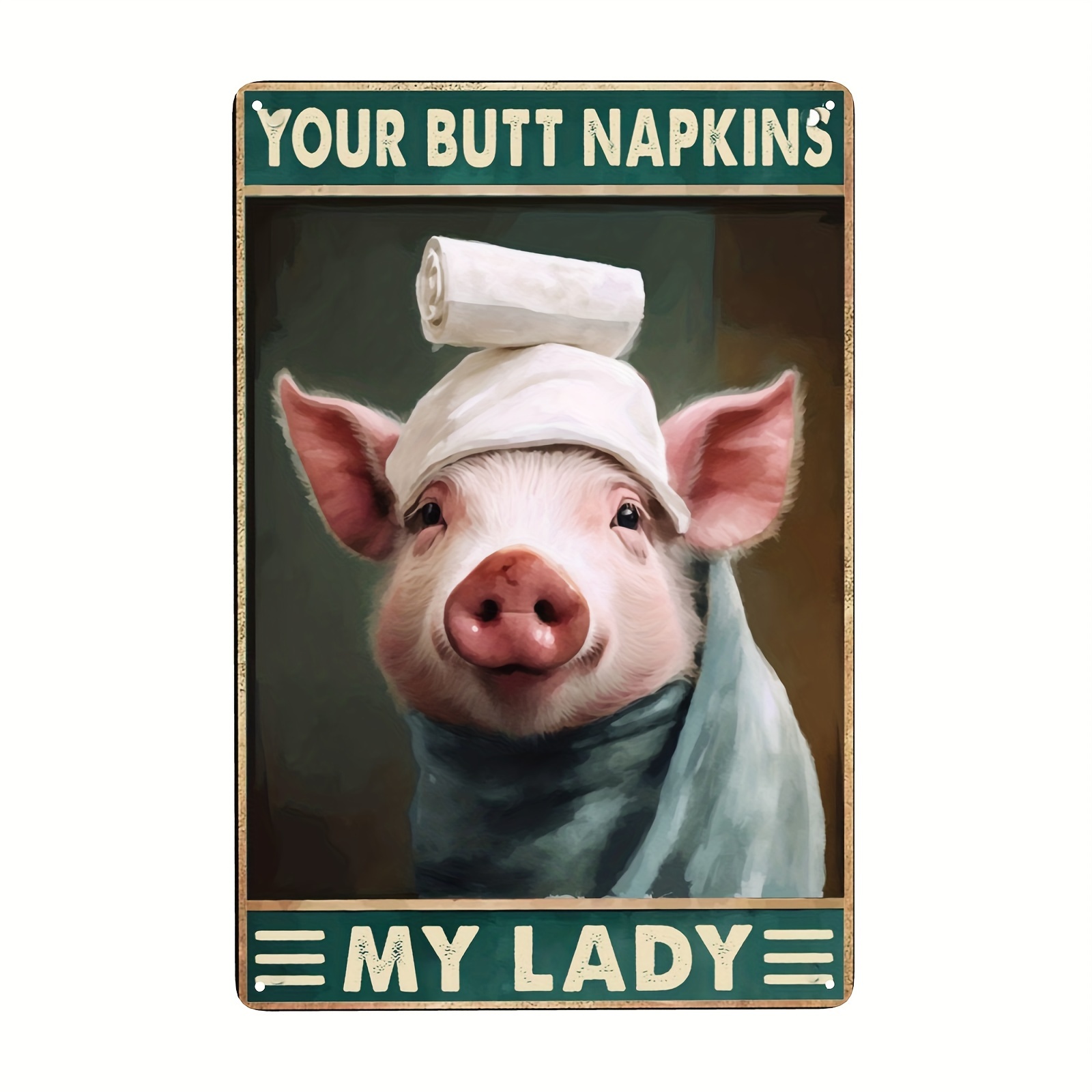 1pc Unframed Retro Metal Painting Pig Bee Dinosaur Pattern Animal Theme ...