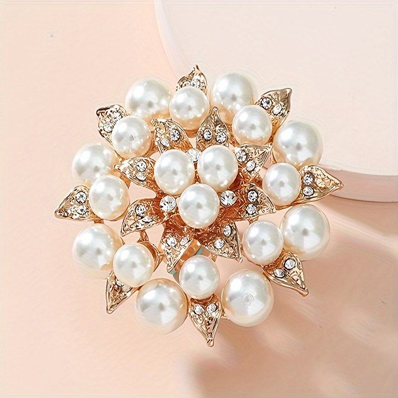 Light Luxury Temperament Pearl Flower Open Ring Banquet - Temu United ...
