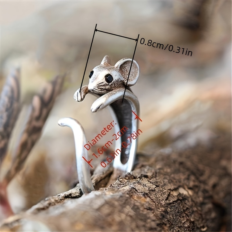 adorable mouse shaped adjustable ring animal Temu United Kingdom