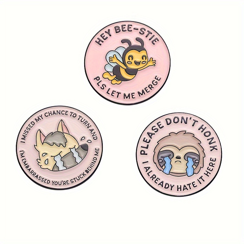 Bee Monkey Bear Goat Enamel Pins Please Don't Honk Brooches - Temu ...