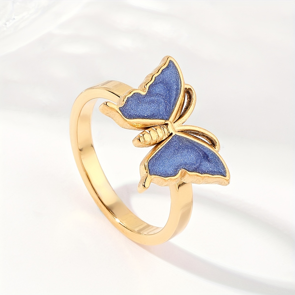 1 Butterfly Oil Dripping Ring Face Pearlescent - Temu United Kingdom