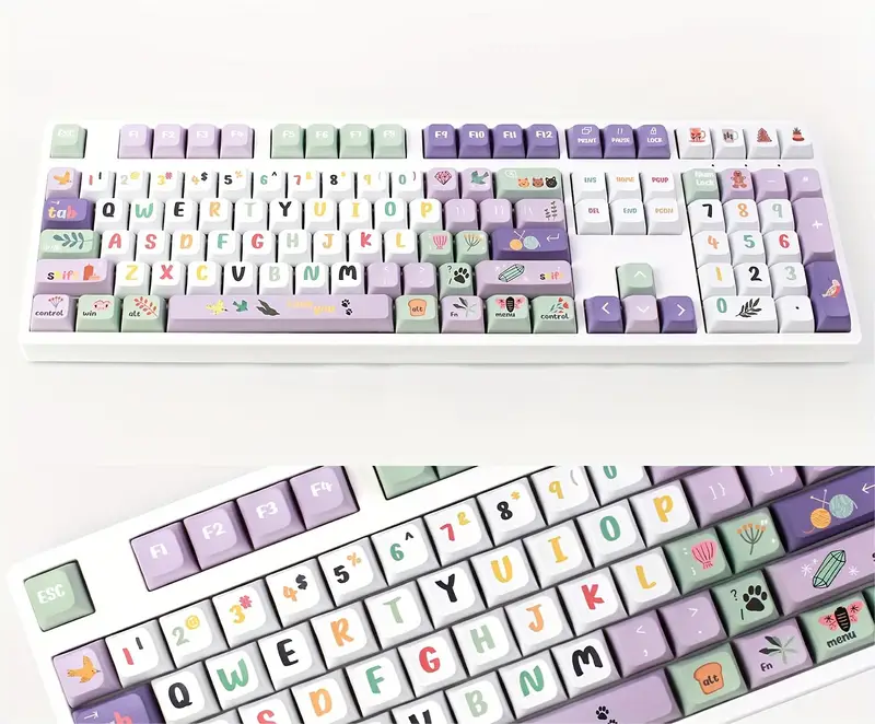 Pbt 키캡 124개 중방의 꿈 Xda 프로필 높이 반 다섯면染色 레전드 커스텀 키캡 세트 게임용 기계식 키 Temu