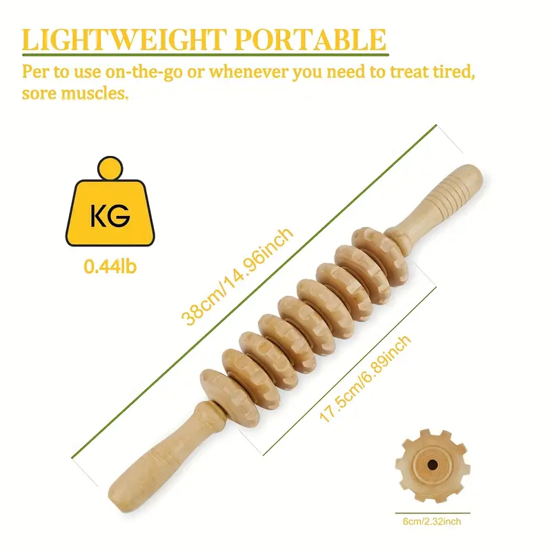 Manual Wooden Fascia Back Massage Roller Trigger Points Body Temu