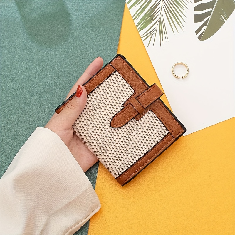 Houndstooth Pattern Short Wallet Women Bifold Pu Leather - Temu United ...