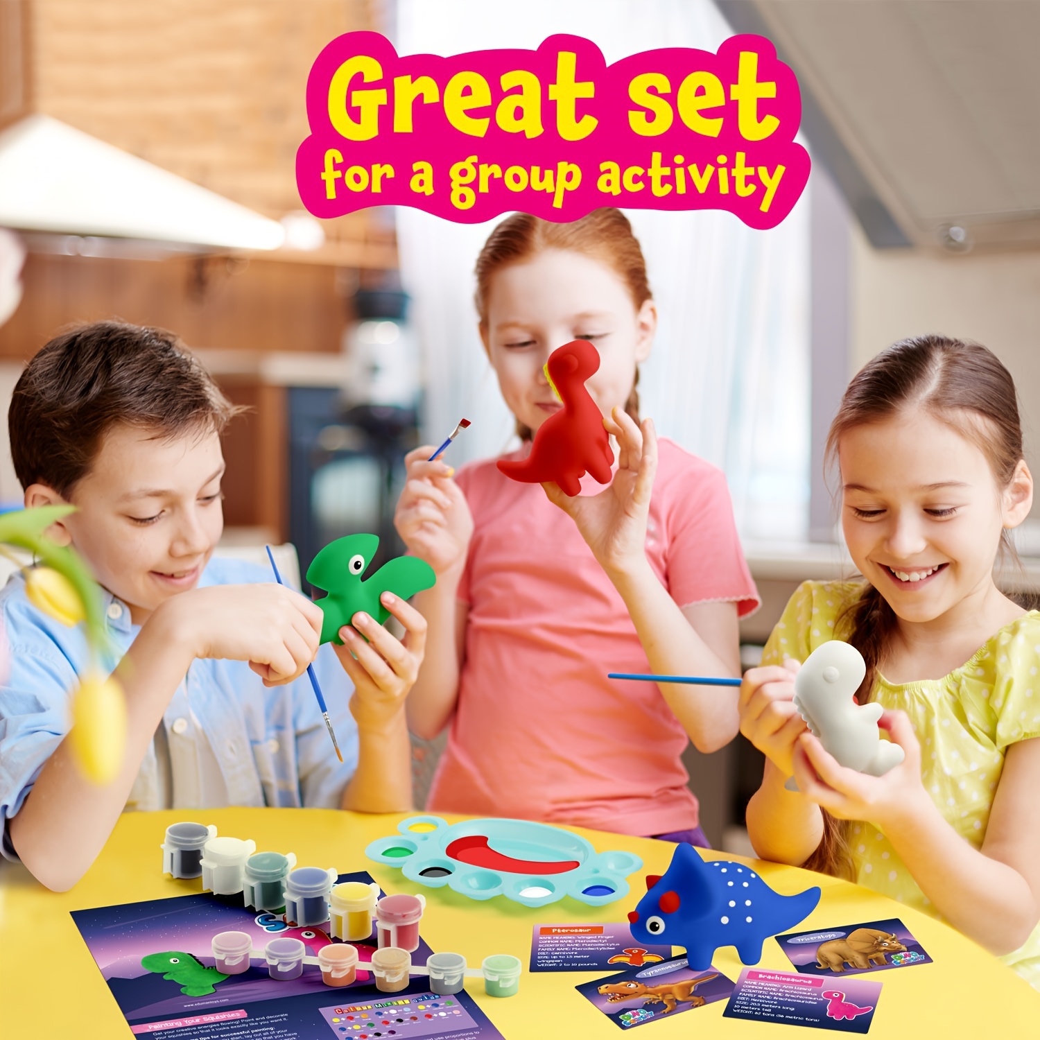 Dinosaur Squish Painting Kit 4 Make Squish Dinosaurs In - Temu