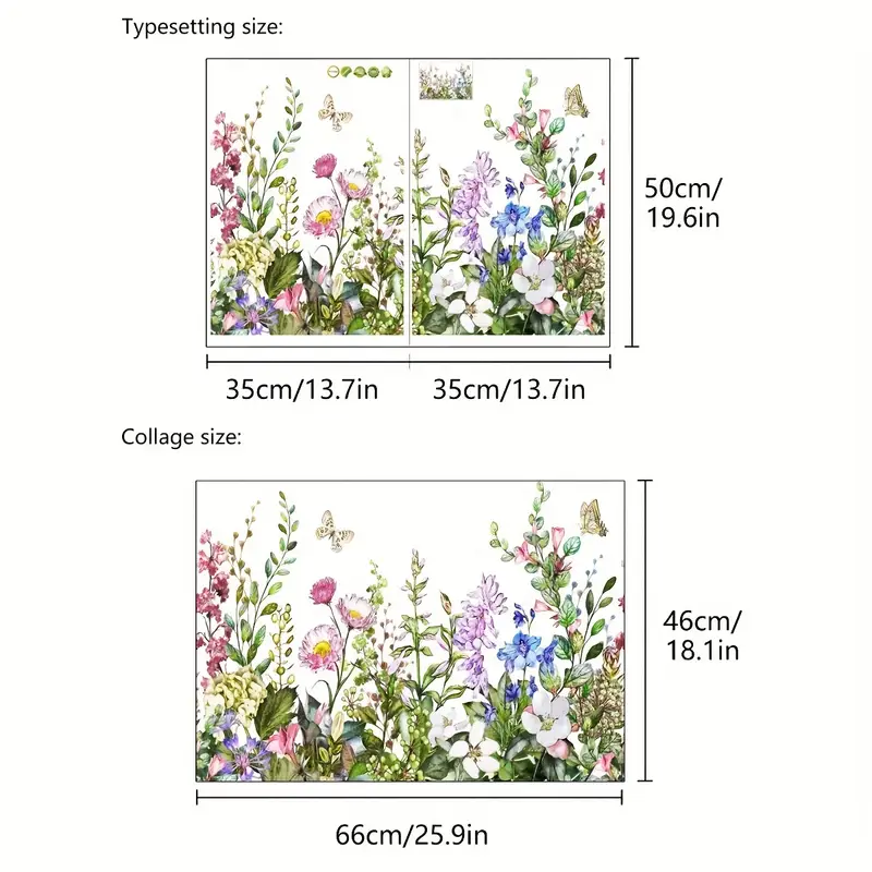 2つの植物の花の壁ステッカー 田園風の新鮮な植物の壁ステッカー リビン 寮 寝室 廊下 玄関の自己粘着ステッカー Temu Japan