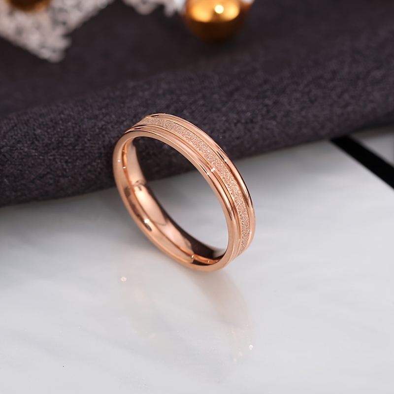 Fashion Simple Titanium Steel Frosted Ring Versatile Ring - Temu United ...