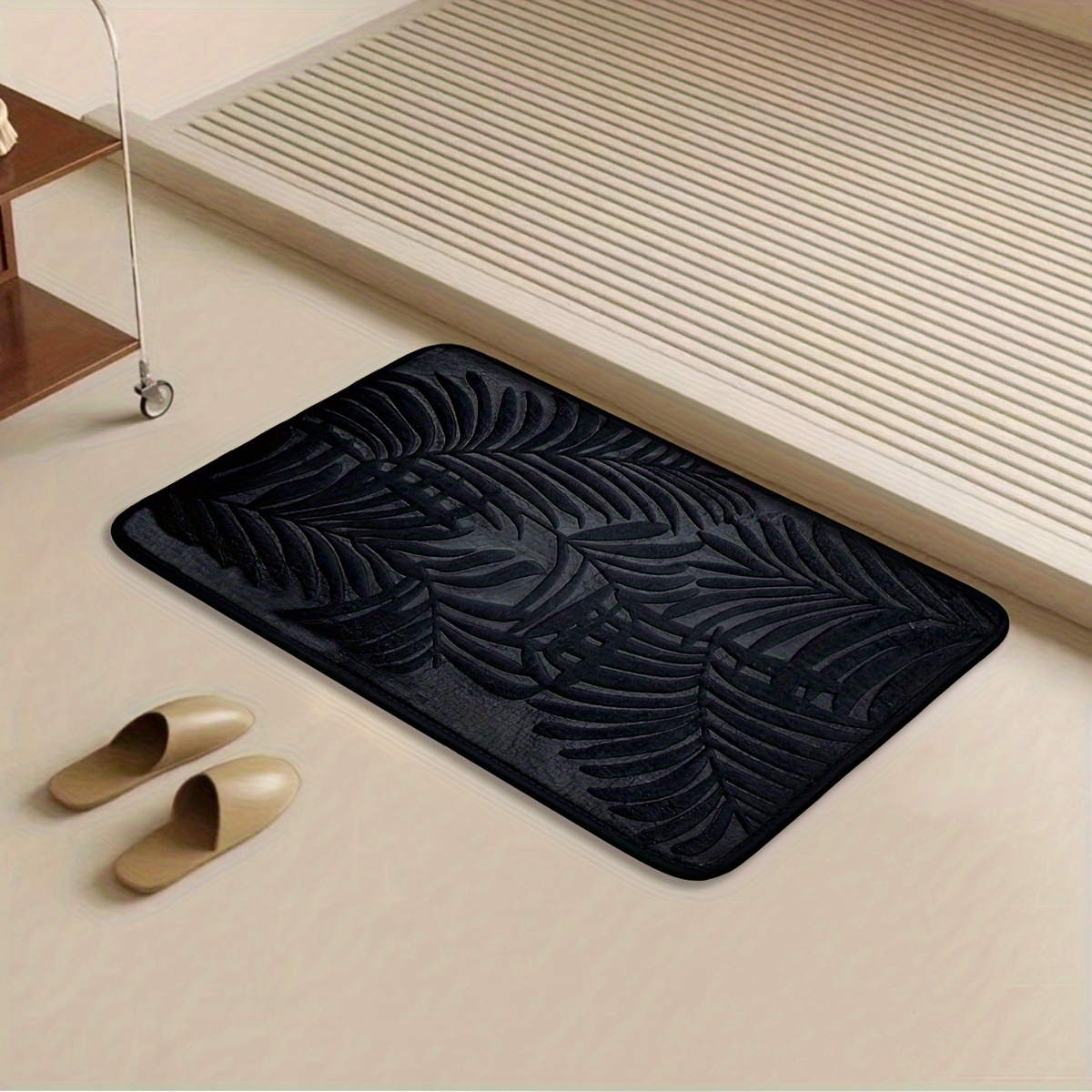 Leaf Pattern Floor Mat Modern Polyester Fiber Imitation - Temu Australia
