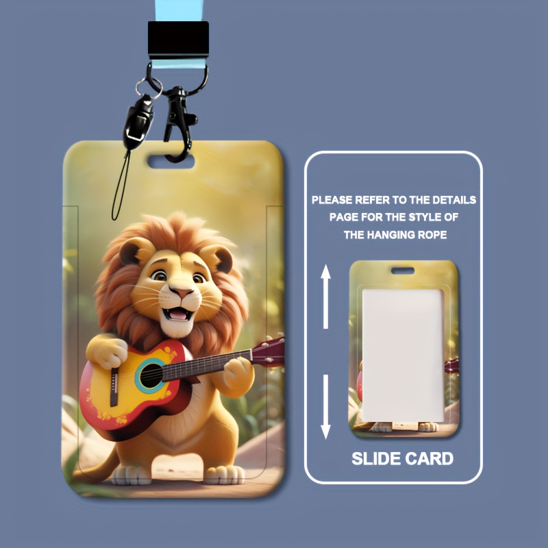 Guitar Lion Card Sleeve Campus Card Lunch Card Door Stop Bus - Temu ...