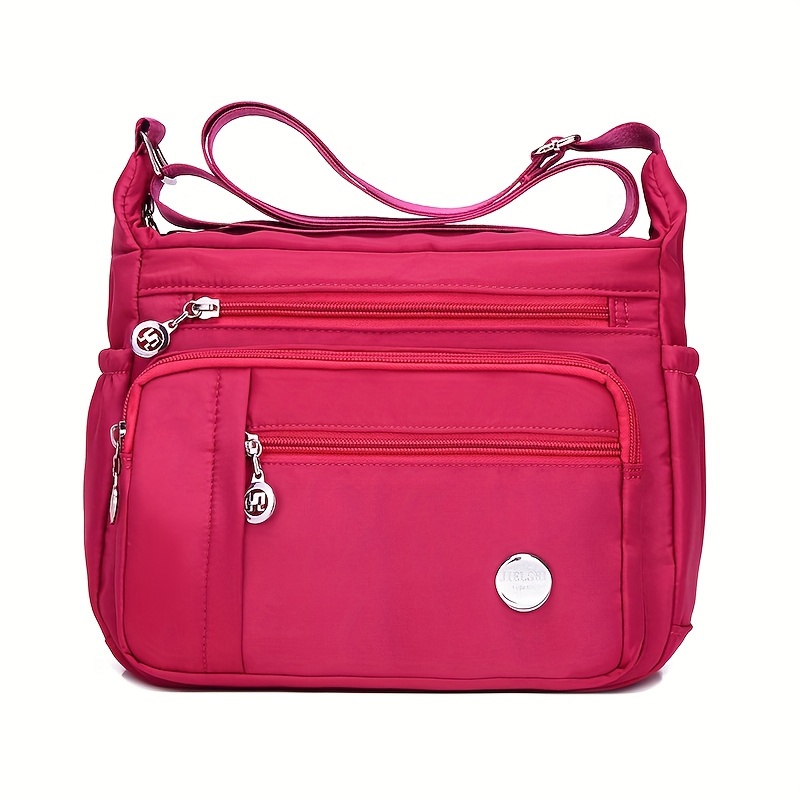 Simple Casual Shoulder Bag, Minimalist Multi Zipper Pocket Crossbody ...