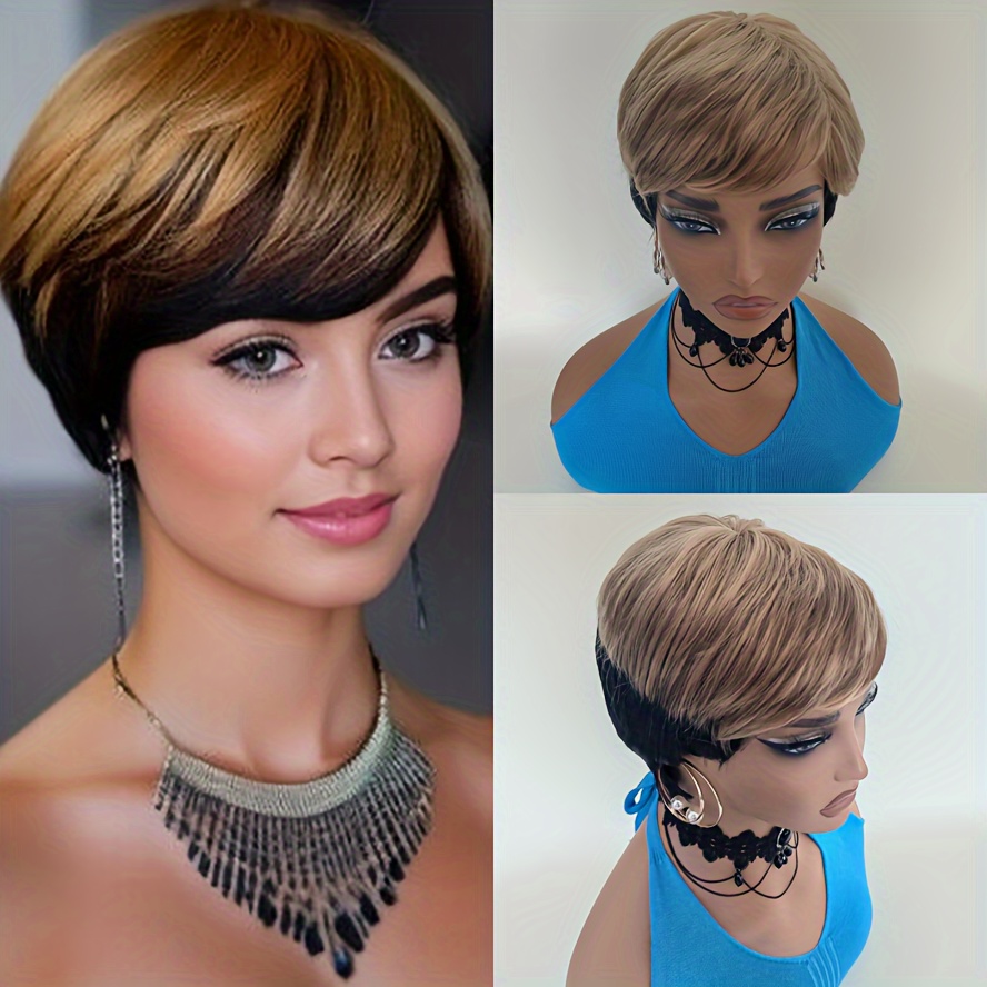 Pixie cut Pruik Synthetisch Haar Korte Pruiken Met Pony - Temu Netherlands