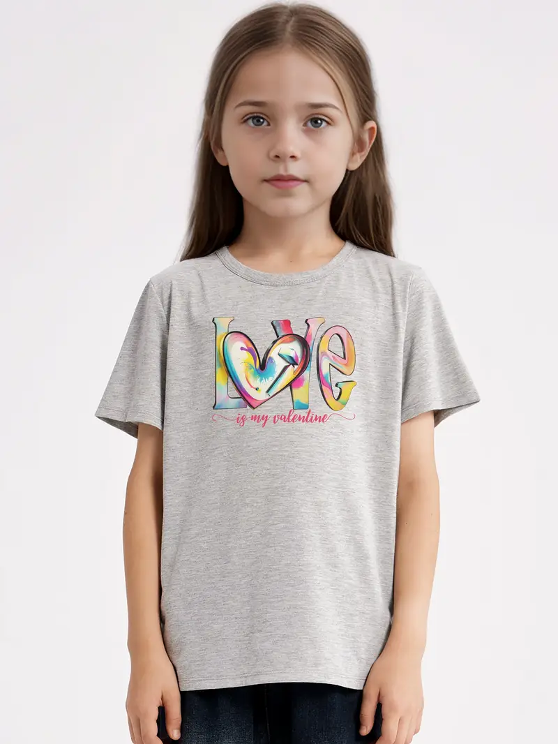 Print Short Sleeve T Shirt Love Valentine Comfy Pullover Temu Australia