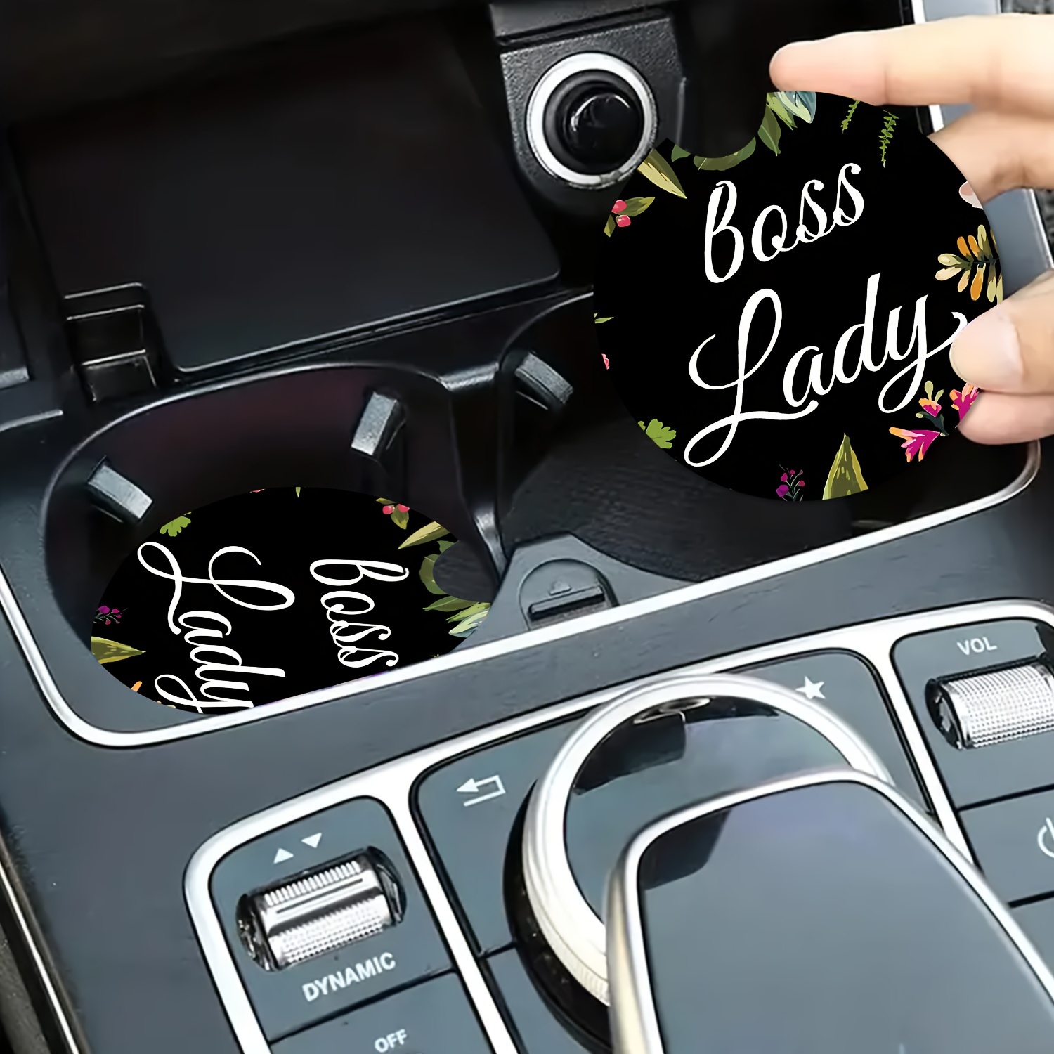 Car Cup Holder Coasters Cool Design Boss Lady Print - Temu Canada
