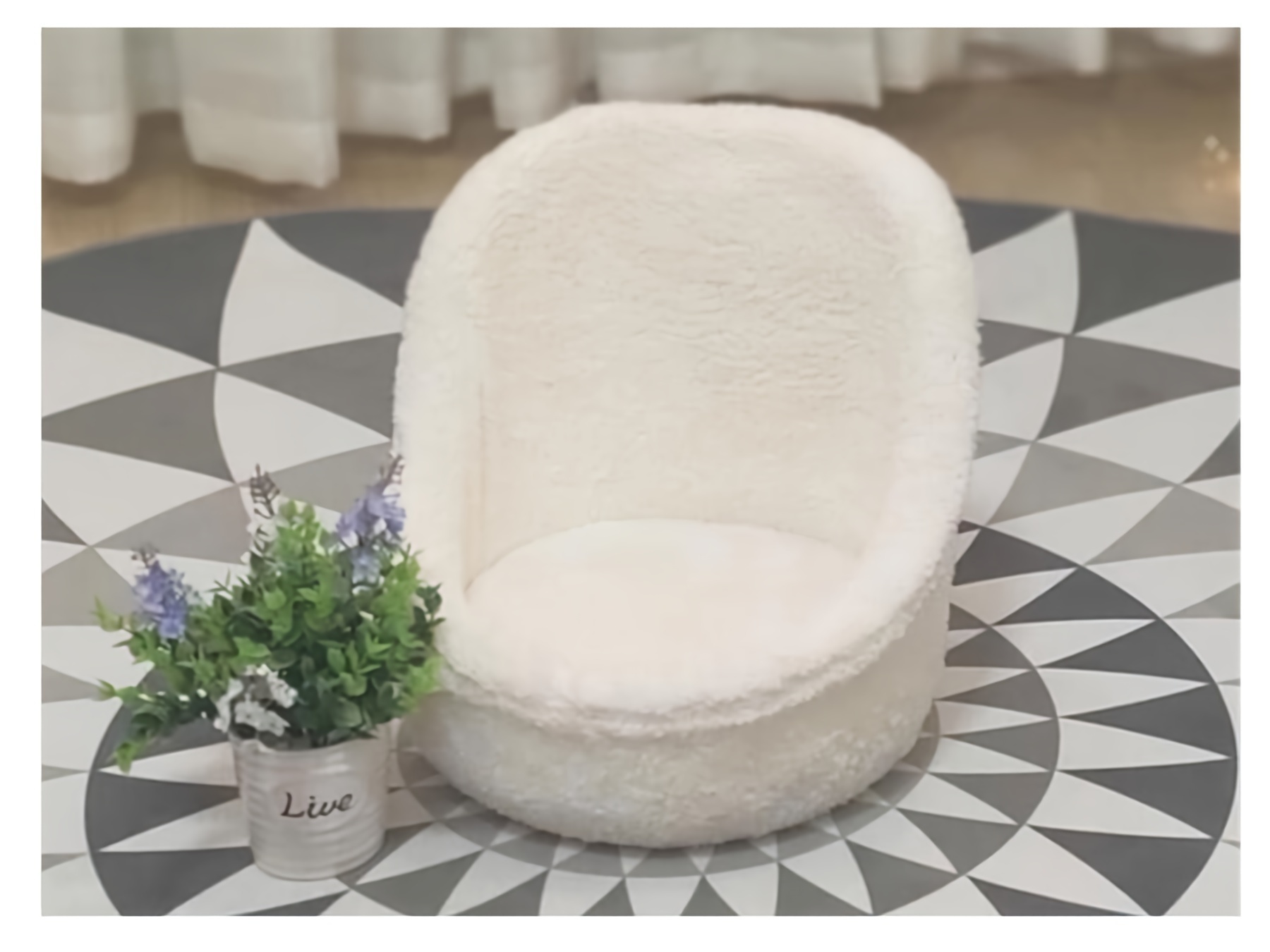 Hundred Days Photography Prop Back Chair White Small Sofa - Temu