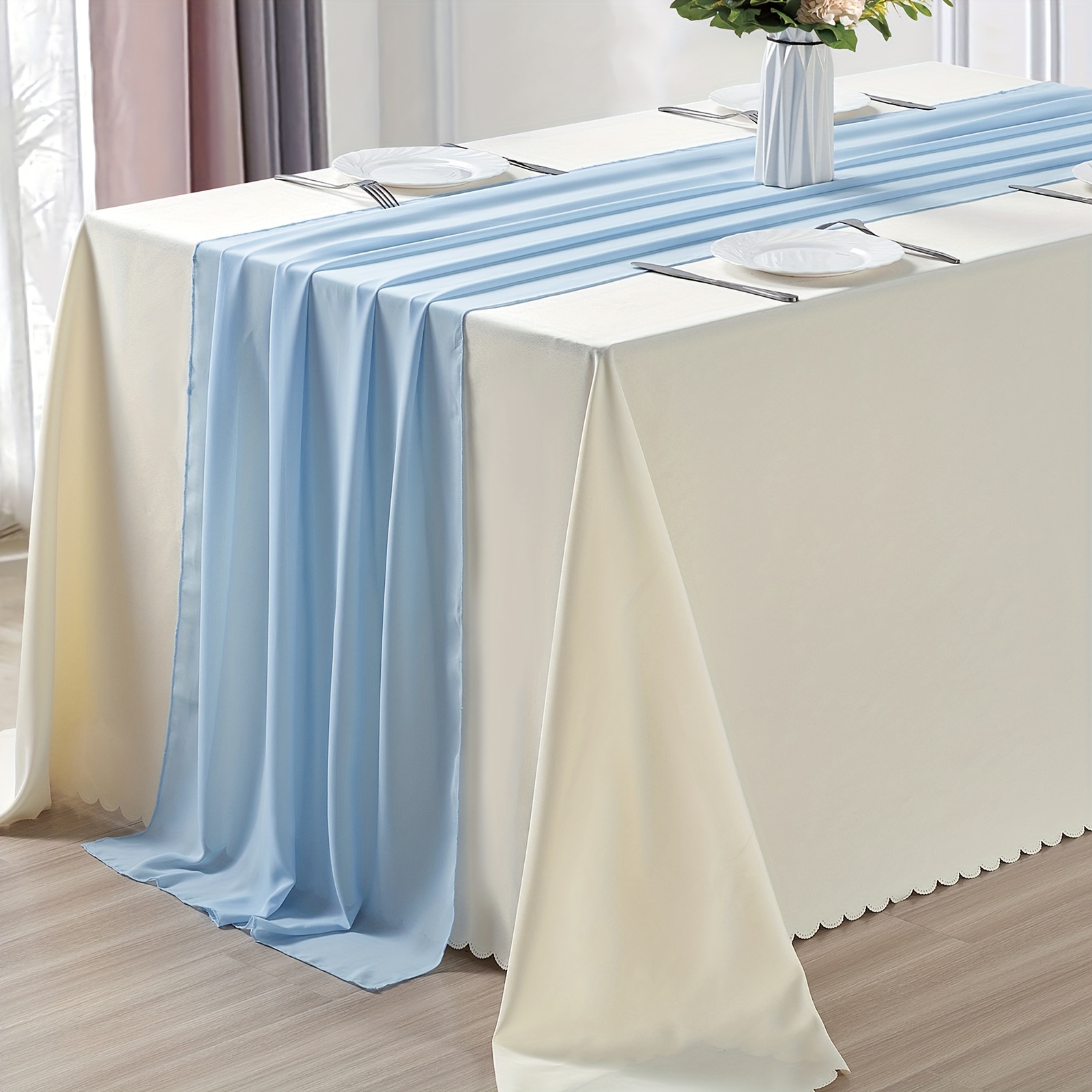 1pc Table Runner, Romantic Boho Rustic Wedding Table Runner, 3.05meter ...