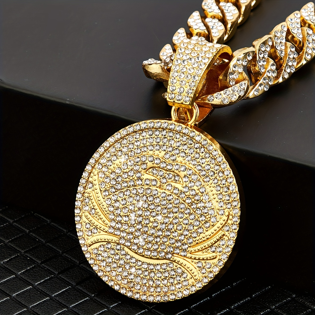 Punk Hip Hop Round Crab Pendant Cuban Necklace Street Rock - Temu ...