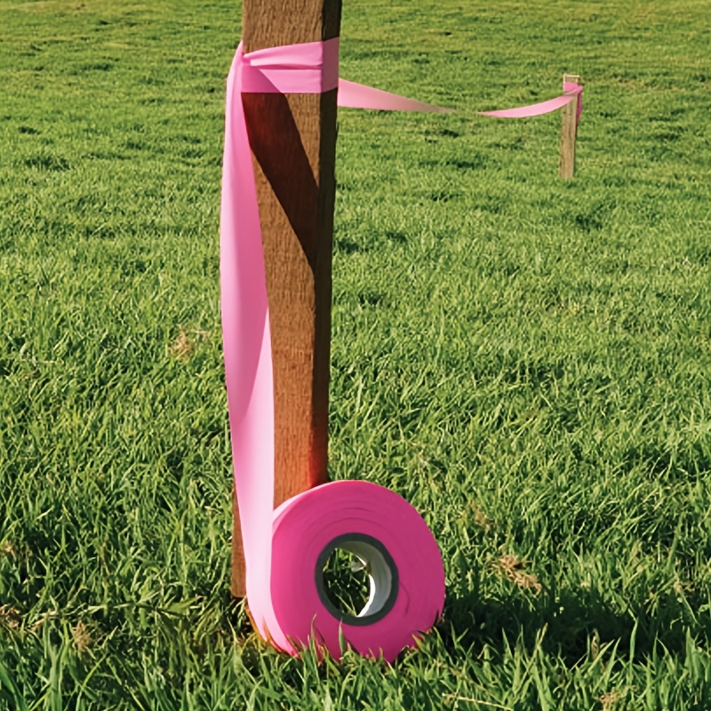 Fluorescent Pink Flagging Tape Survey Tape For Boundaries And Hazardous ...