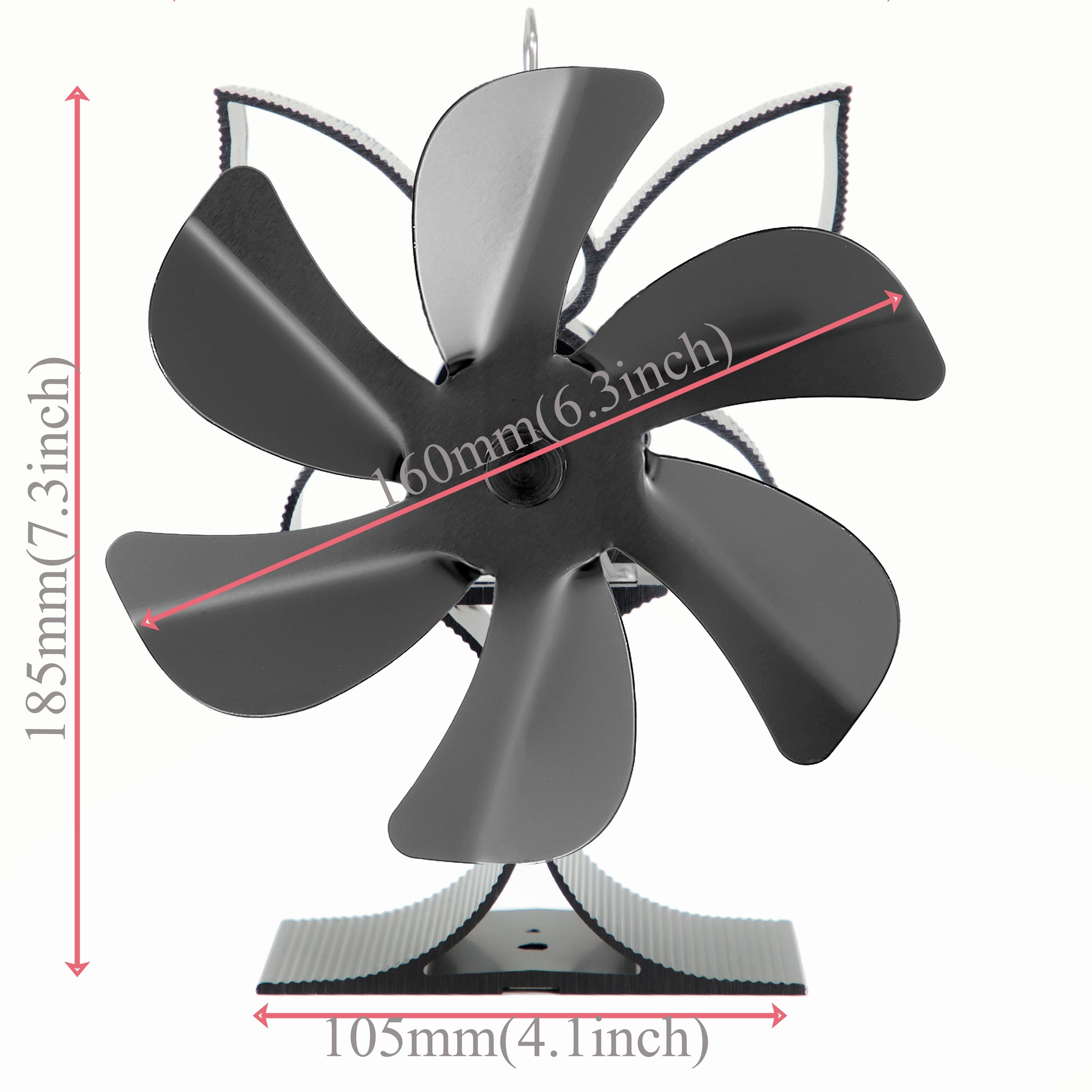 1pc Heat Powered Fireplace Fan Flame New Style Wood Stove Fan Non ...
