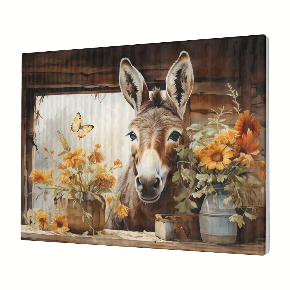 Fun Donkey Wall Art Farmhouse Western Animal Donkey - Temu Portugal