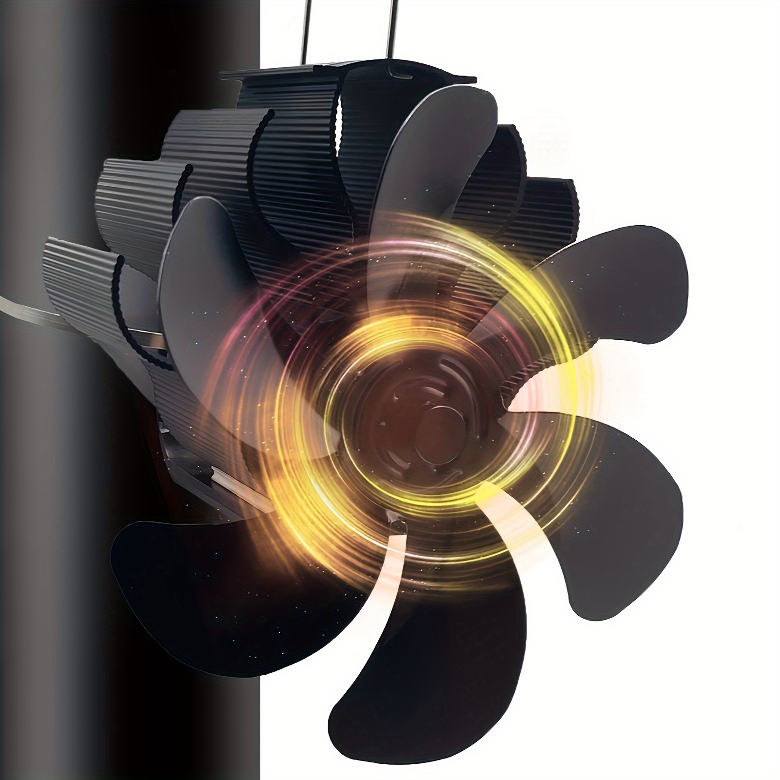 1pc Wood Stove Fan 6 Blades Log Burner Fan Heat Powered Upgrade Chimney ...