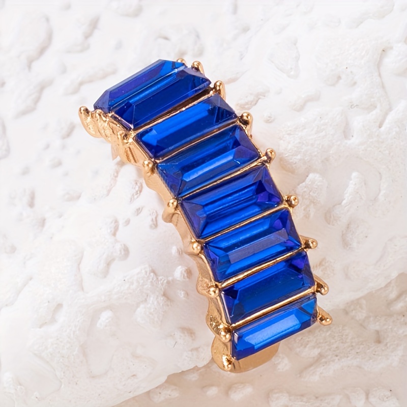 Chic Stacking Rings Paved A Line Shining Rhinestone In - Temu United ...