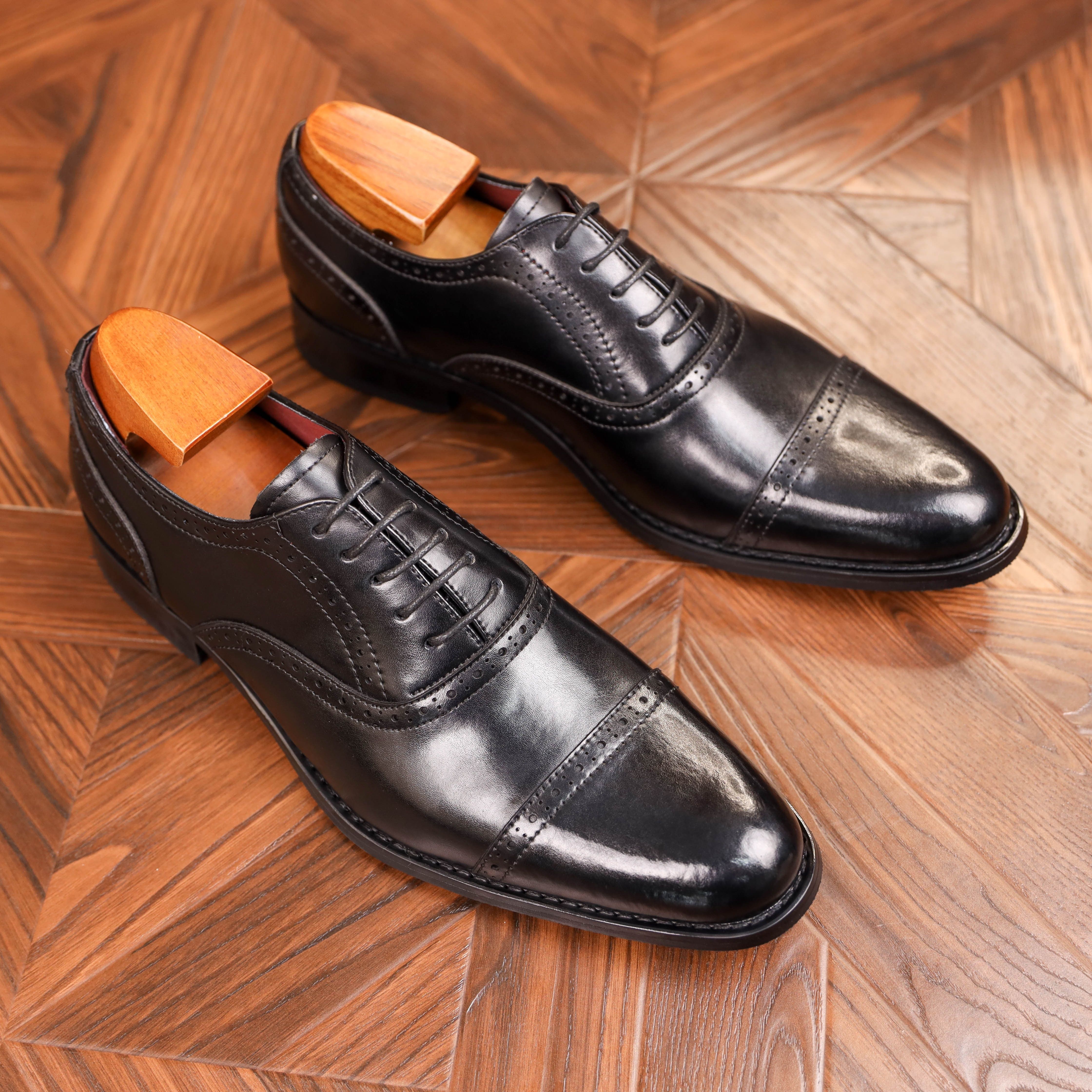 Toe Dress Shoes Men s Split Leather Classical Wingtip - Temu Australia