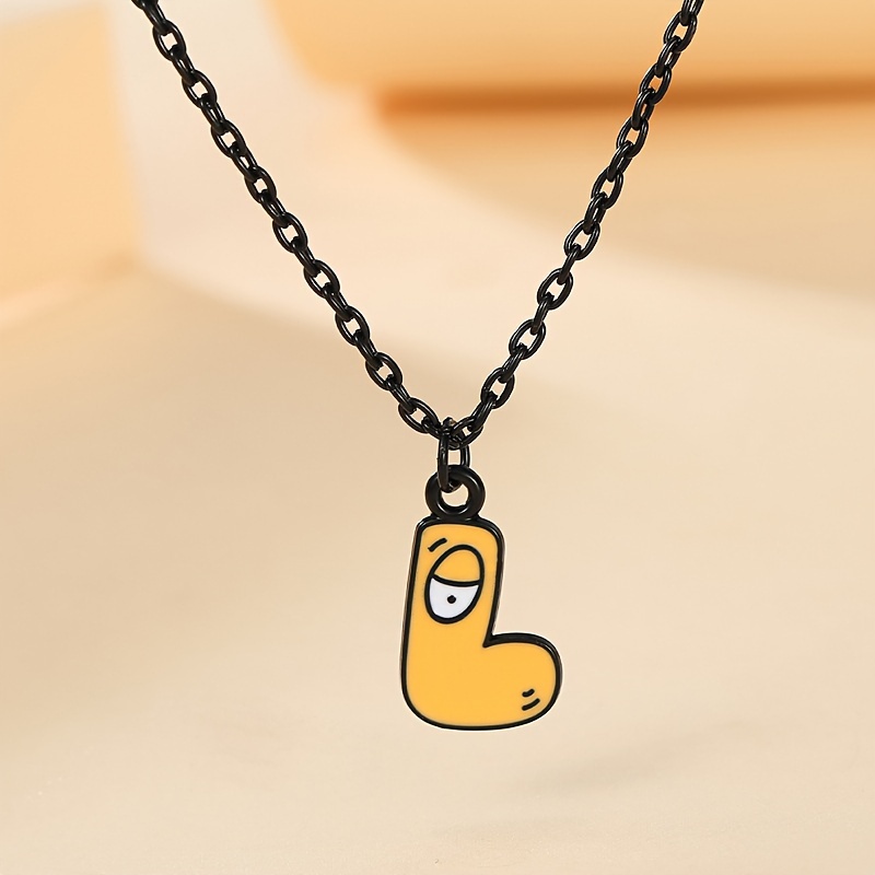 Colorful Letter Pendant Necklace Simple Alloy Neck Chain - Temu United ...