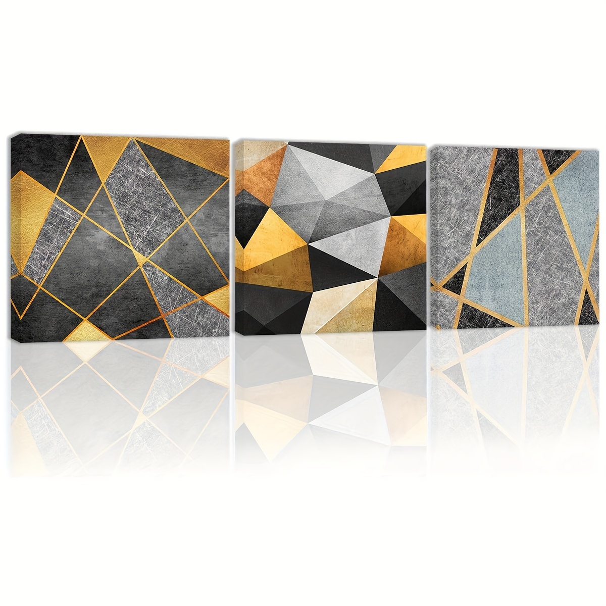 Modern Abstract Wall Art Decor Black Golden Gray Pattern - Temu Australia