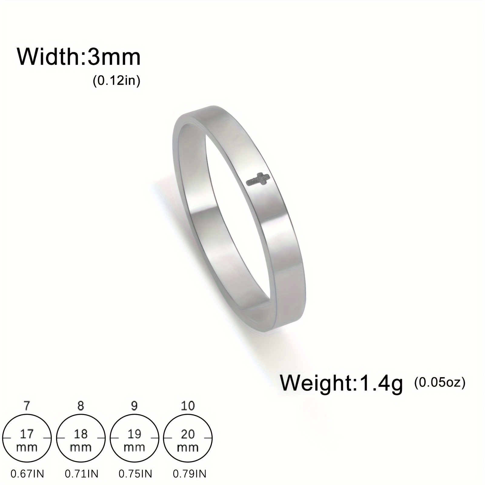 Stainless Steel Cross Ring Wide Minimalist Men's Ring - Temu Canada