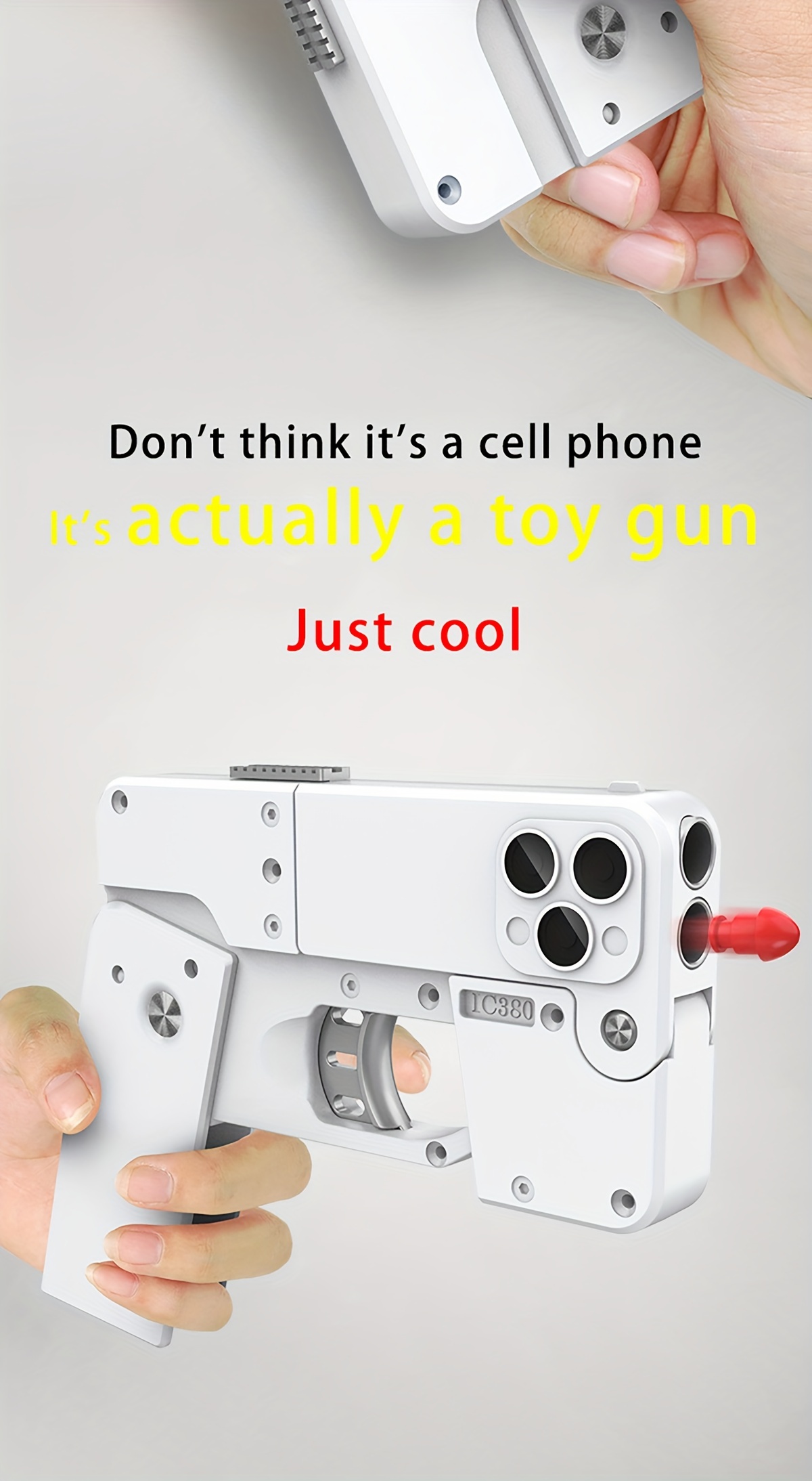 Foldable Gun Toy Mobile Phone Shape Shell Throwing - Temu