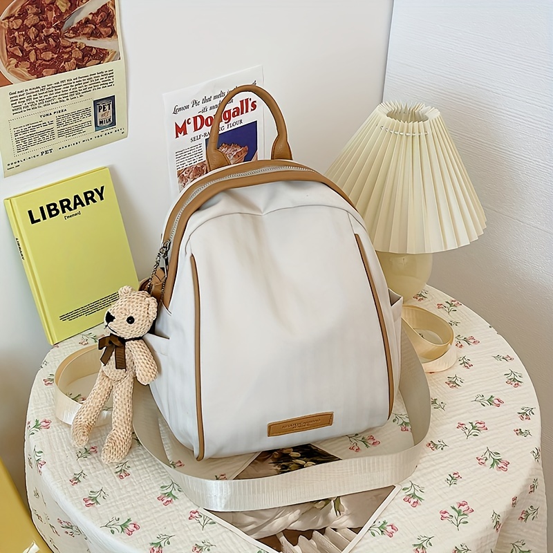 Fashion Solid Color Backpack Preppy College School Daypack - Temu ...