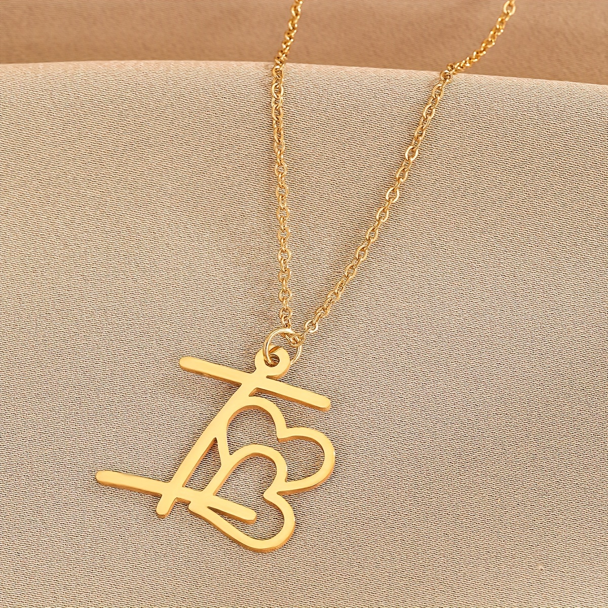 Stainless Steel Name Initials Necklace A z Love Heart - Temu United Kingdom