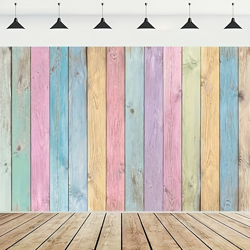 Vinyl Material Colored Wood Board Background Cloth Theme - Temu Ireland