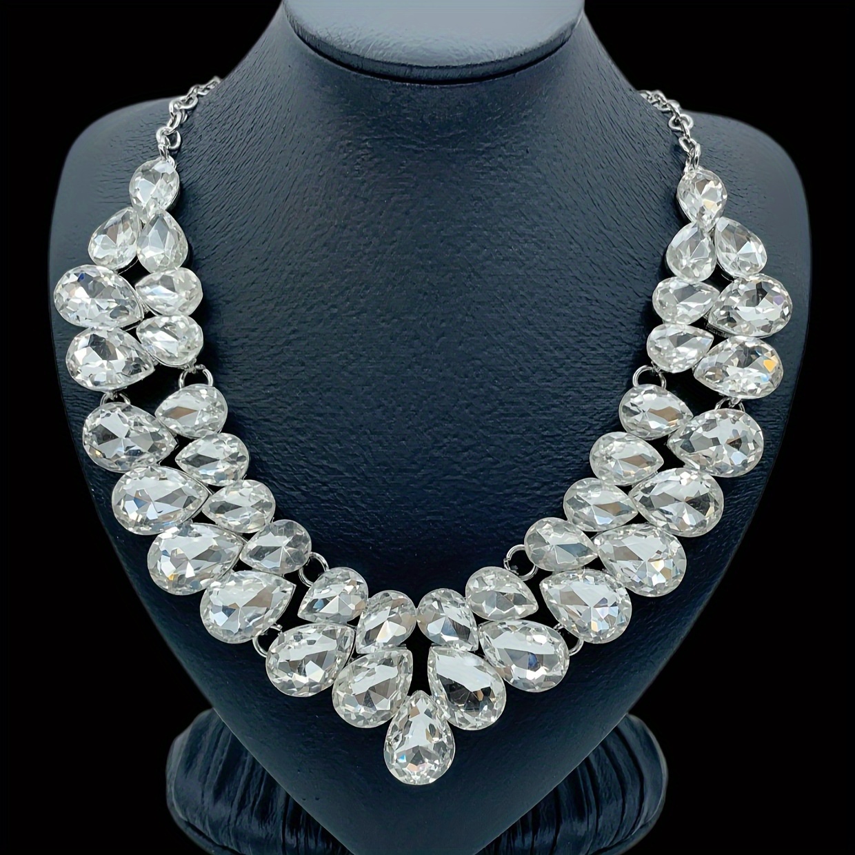 Exquisite Waterdrop Rhinestone Necklace Personalized - Temu United Kingdom