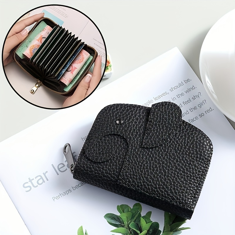 Kawaii Elephant Short Wallet Solid Color Clutch Coin Purse - Temu Australia