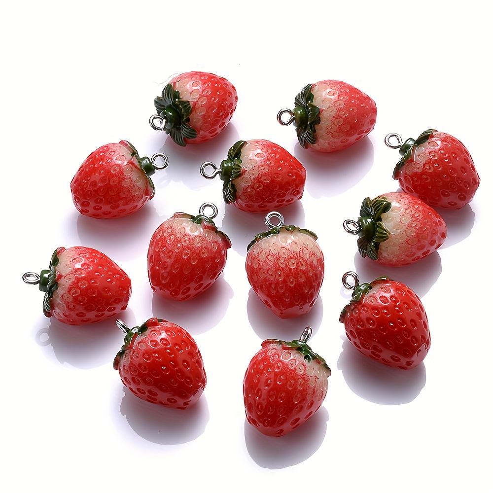 Strawberry Pendant Charms Fruit Charms Strawberry Earring - Temu Canada
