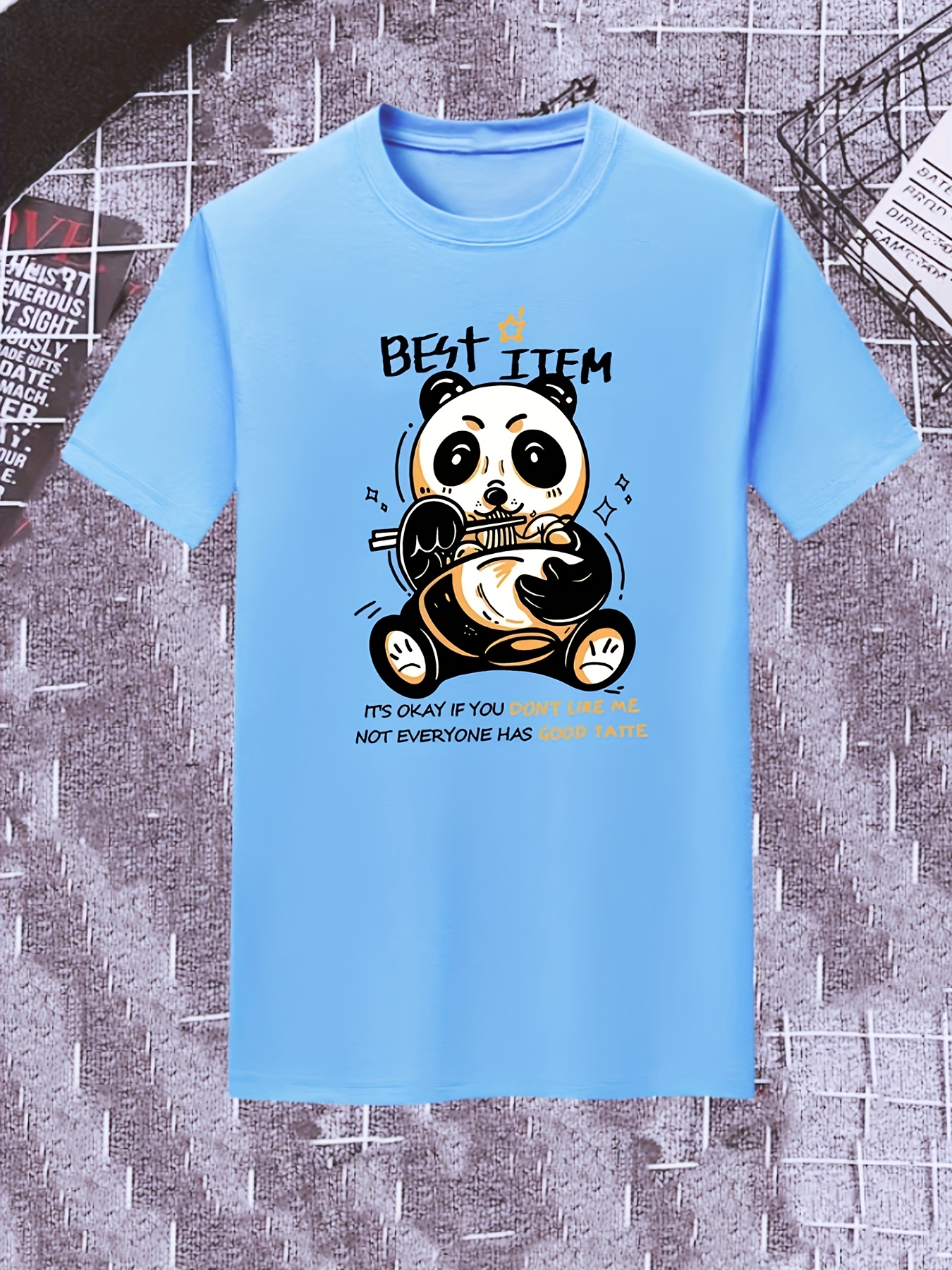 T shirt Cartoon panda druck Lässiges Streetstyle stretch - Temu Germany