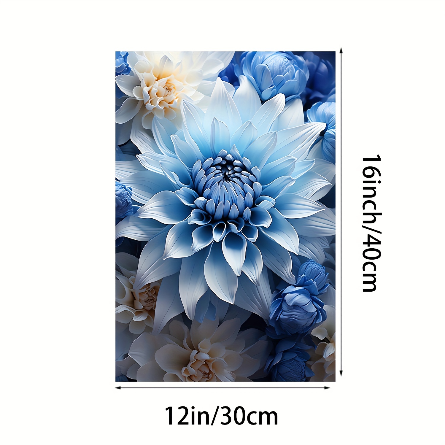 Unframed Canvas Poster Modern Art Beautiful Blue Flower Art - Temu ...