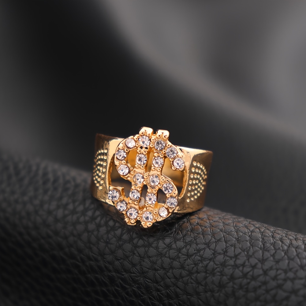 Men's Hip Hop Ring Dollar Symbol Ring - Temu United Kingdom